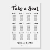 Black and White Disco Wedding Seating Chart Foam Board | Zazzle