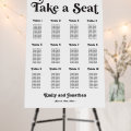 Black and White Disco Wedding Seating Chart Foam Board | Zazzle