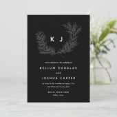 Black and White Distinguished Monogram Wedding Invitation | Zazzle