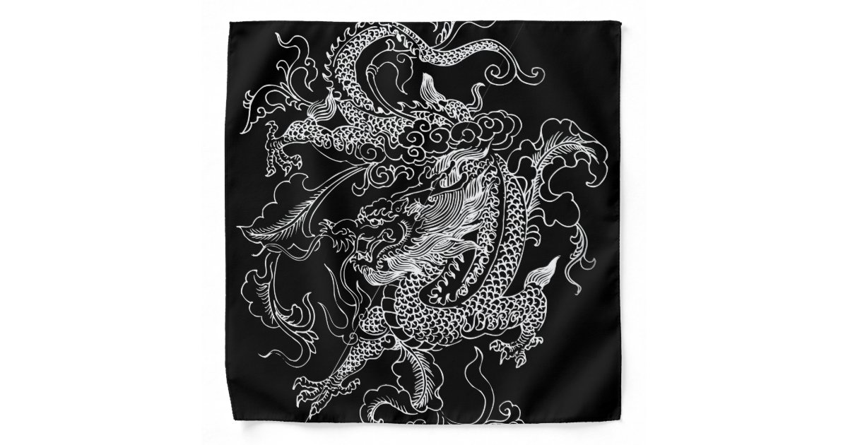 Black and White Dragon Bandana | Zazzle