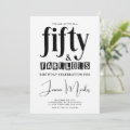 Black And White Elegant 50 & Fabulous Birthday Invitation | Zazzle