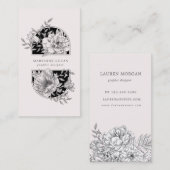 Black and White Elegant Floral Business Card | Zazzle
