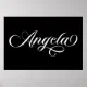 Black and White Elegant Lettering Angela Poster | Zazzle