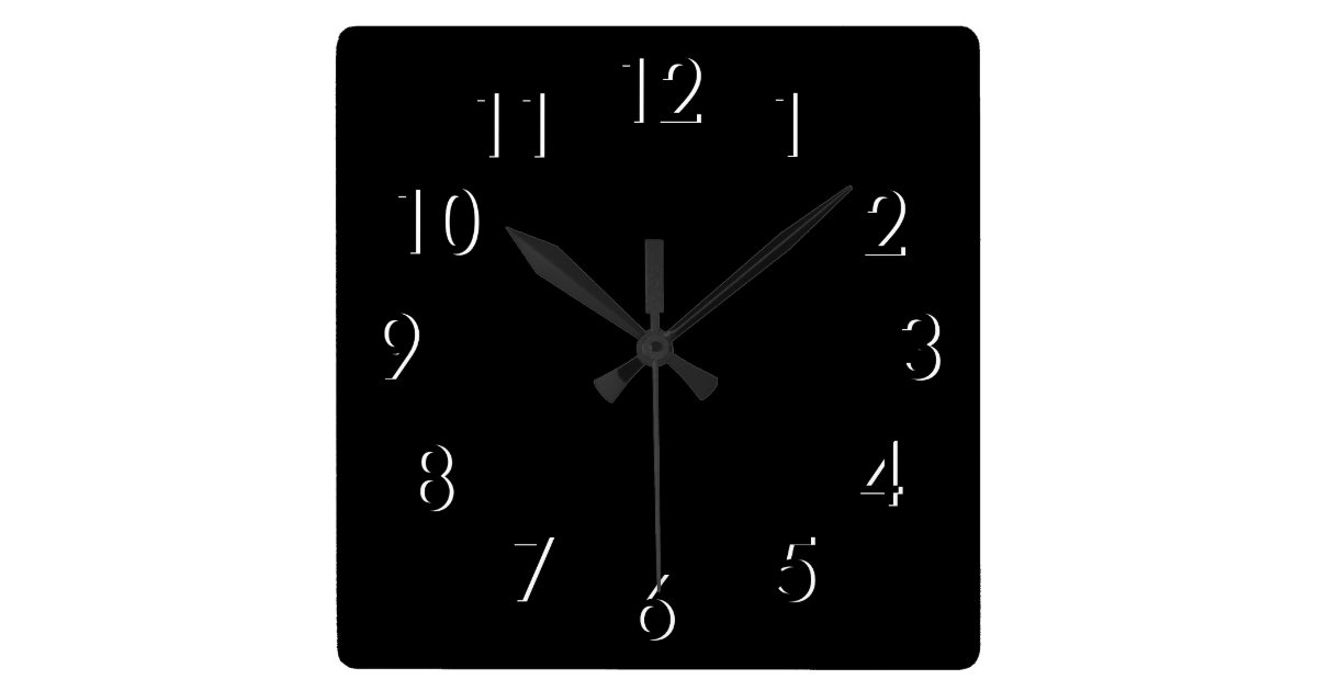 Black and White Elegant Minimalist Square Wall Clock | Zazzle.com