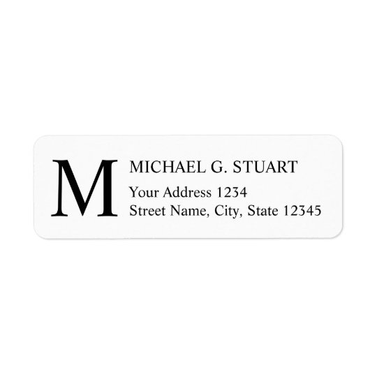 Black and White Elegant Monogram Label | Zazzle.com