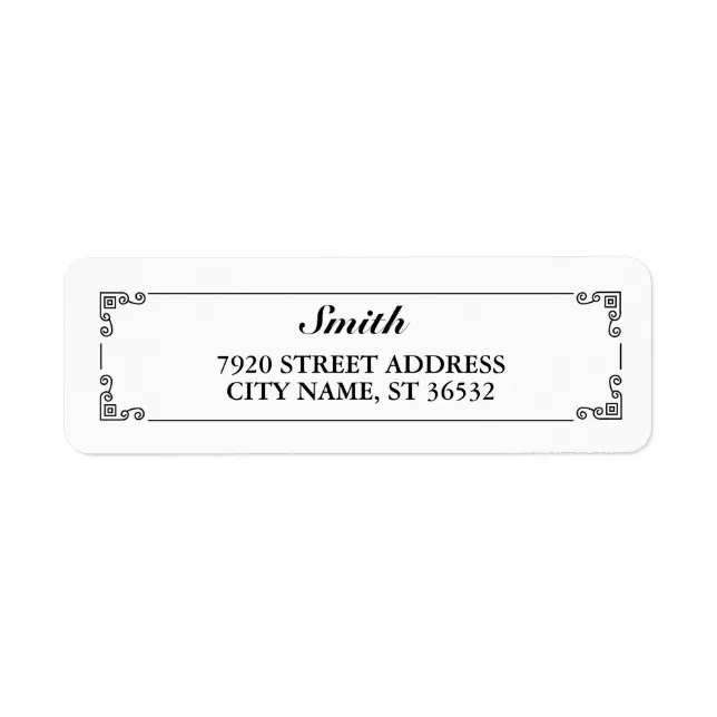 Black and White Elegant Retro Label | Zazzle