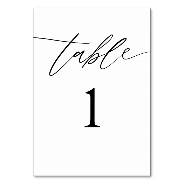 Black and White Elegant Wedding Table Numbers | Zazzle