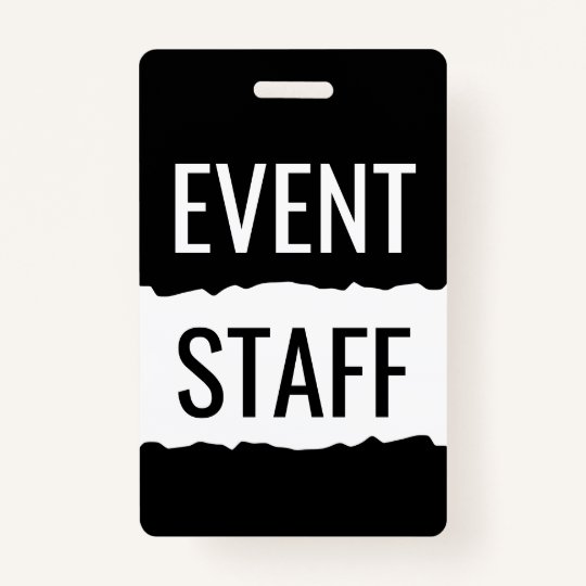 Black And White Event Staff Badges | Zazzle.com