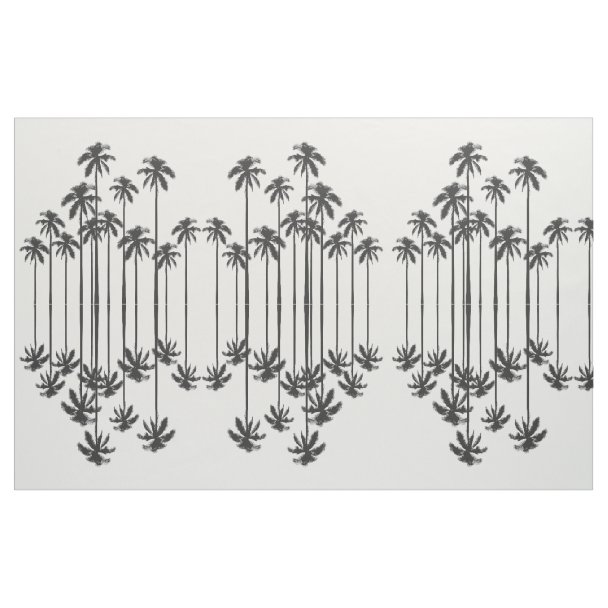 Black and white tropical palm tree summer modern fabric | Zazzle