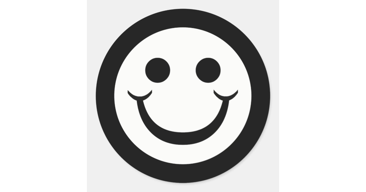 BLACK AND WHITE FACE CLASSIC ROUND STICKER | Zazzle