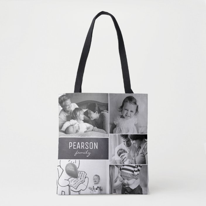 Black and white Family Collage special message Tote Bag | Zazzle.com