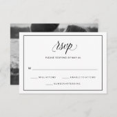 Black and White Fancy Script Wedding RSVP | Photo | Zazzle