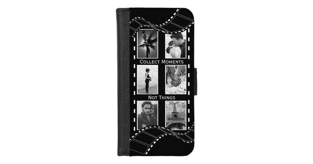 Black and White Film Reel Custom Photo iPhone Wallet Case | Zazzle