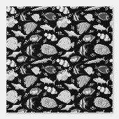 Black and White fish pattern Wallpaper | Zazzle