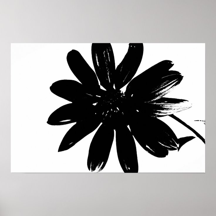 Black and White Flower Poster | Zazzle