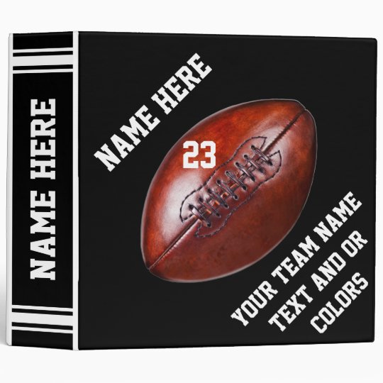 Black and White Football Binder Album PERSONALIZED | Zazzle.com