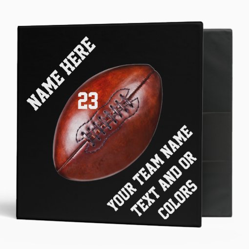 Black and White Football Binder Album PERSONALIZED | Zazzle