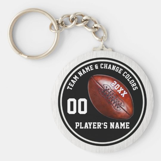 Black and White Football Keychains, Personalized Keychain | Zazzle