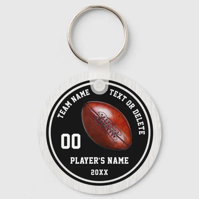 Black and White Football Keychains, Personalized Keychain | Zazzle