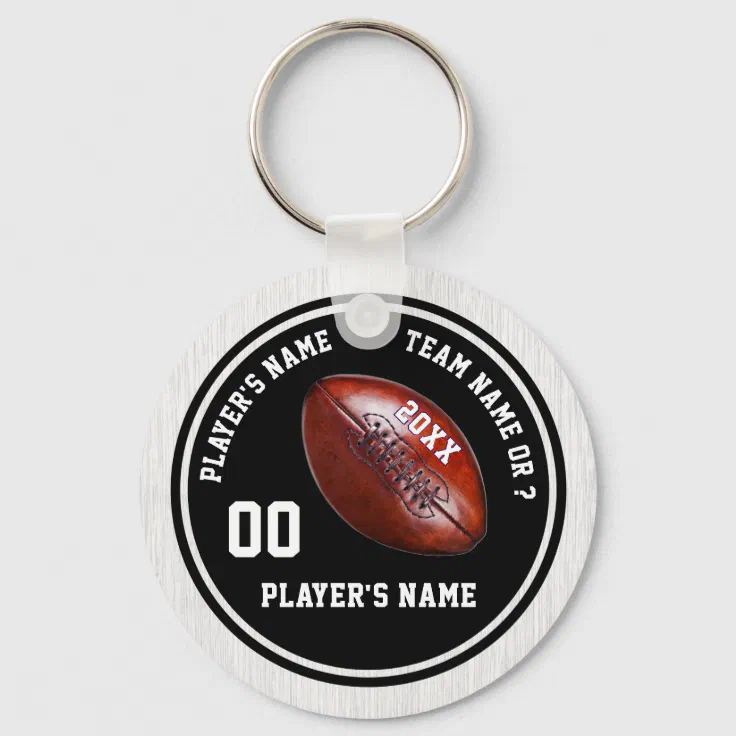 Black and White Football Keychains, Personalized Keychain | Zazzle