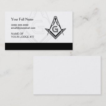 Black and White Freemason Business Cards | Zazzle