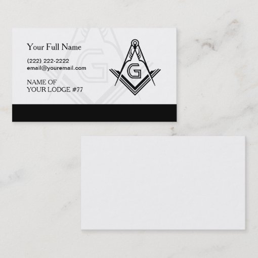 Black and White Freemason Business Cards | Zazzle