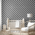 Black and White Geometric Checks | Lines Pattern Wallpaper | Zazzle
