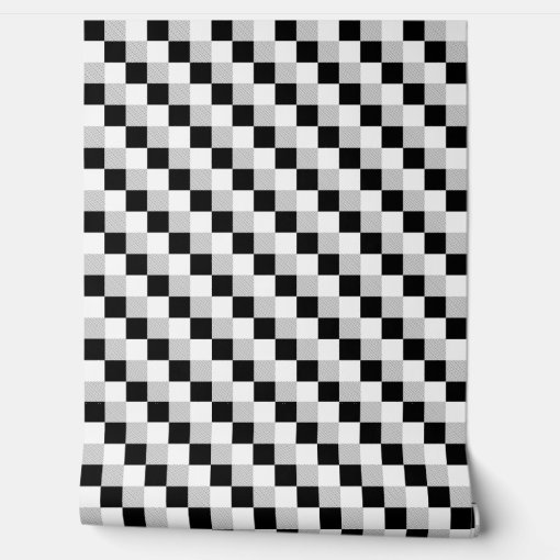 Black and White Geometric Checks | Lines Pattern Wallpaper | Zazzle