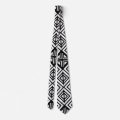 Black and White Geometric Diamond Pattern Neck Tie | Zazzle