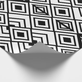 Black and White Geometric Diamond Pattern Wrapping Paper | Zazzle