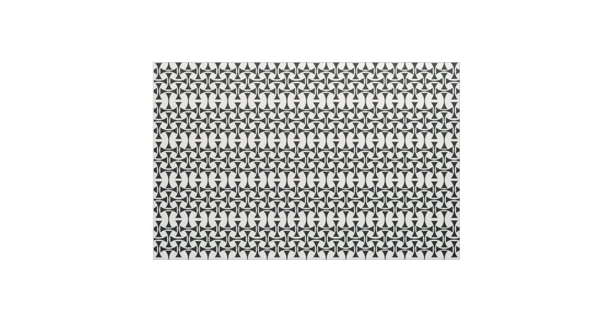 Black and White Geometric Pattern Fabric | Zazzle