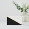 Black And White Geometric Shapes Gold Stripe Business Card | Zazzle