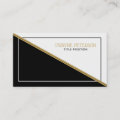 Black And White Geometric Shapes Gold Stripe Business Card | Zazzle