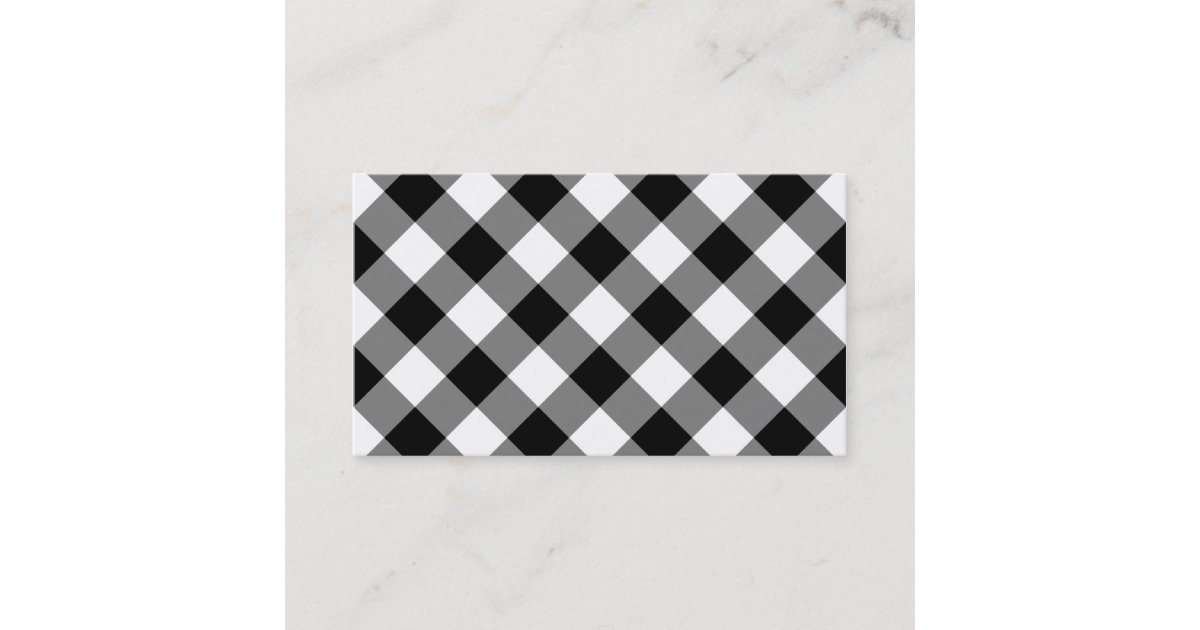 Black and White Gingham Business Card | Zazzle