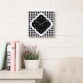 Black And White Gingham Country Square Wall Clock | Zazzle