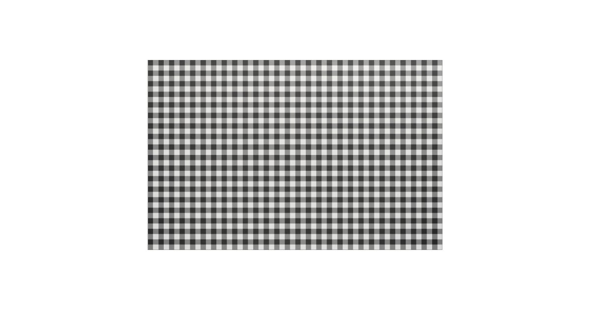 Black and White Gingham Pattern Fabric | Zazzle