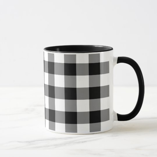 Black and White Gingham Pattern Mug | Zazzle.com