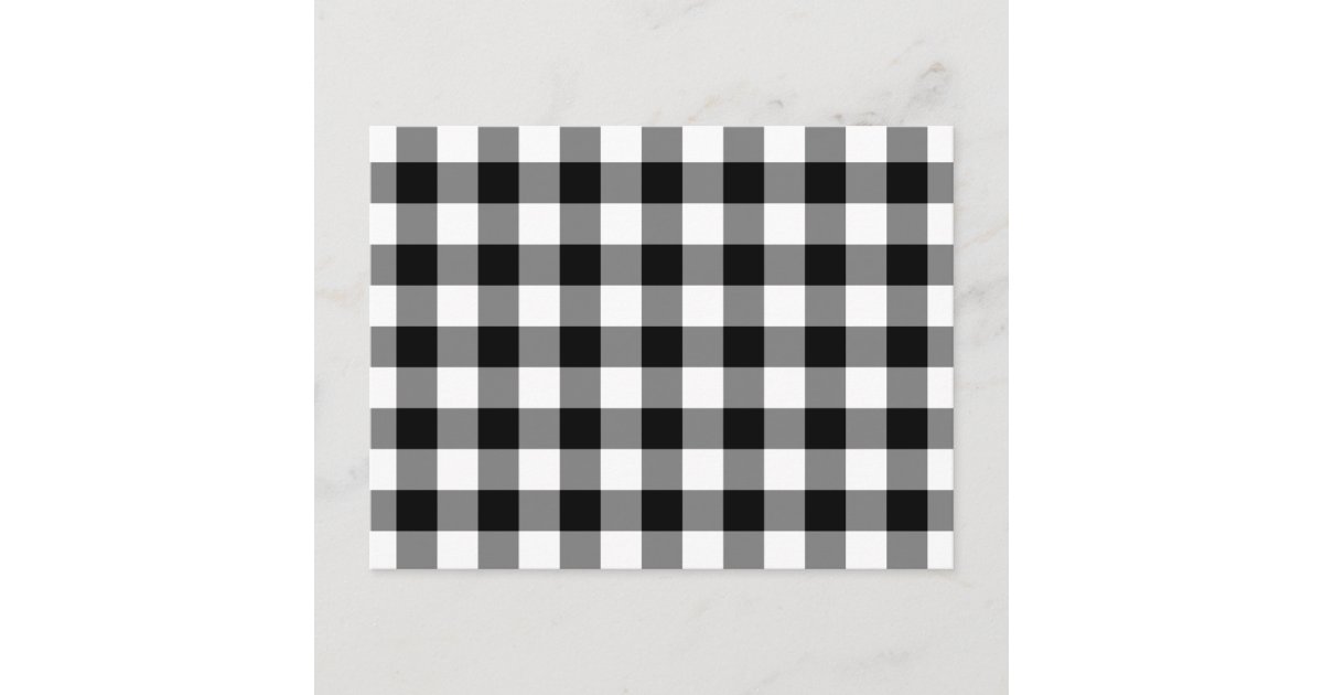 Black and White Gingham Pattern Postcard | Zazzle