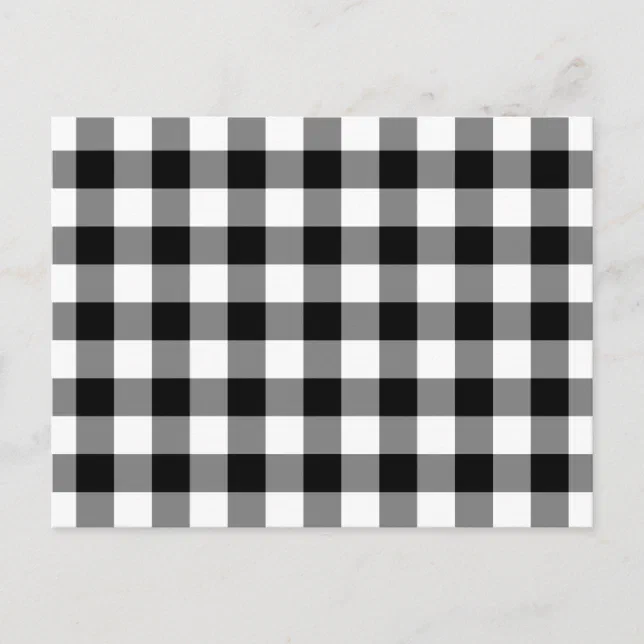 Black and White Gingham Pattern Postcard | Zazzle