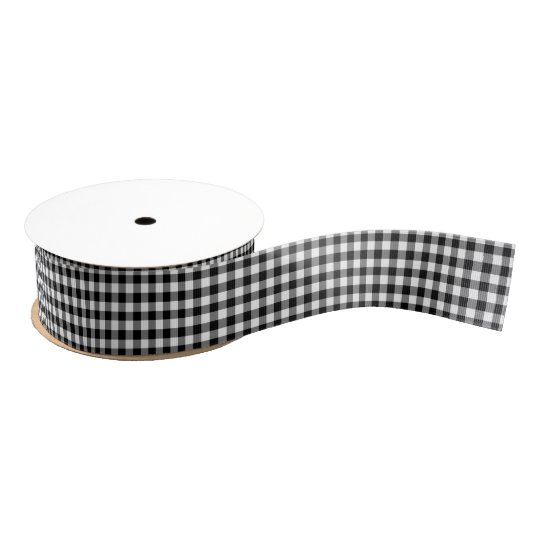 Black and White Gingham Pattern Ribbon | Zazzle.com