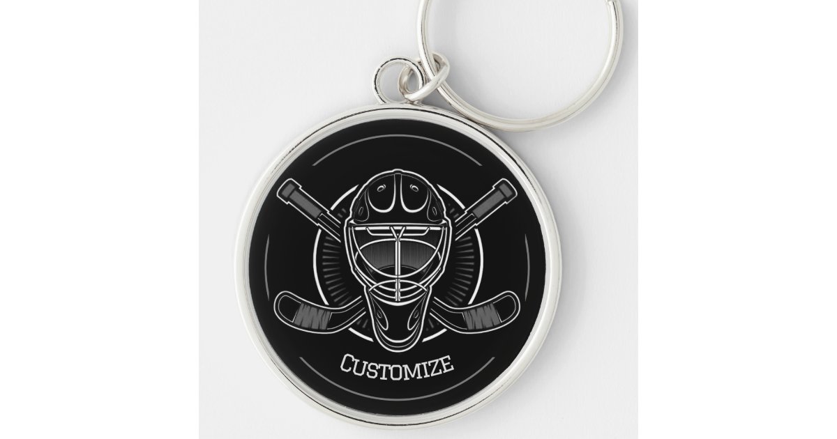 Black And White Goalie Mask Keychain | Zazzle