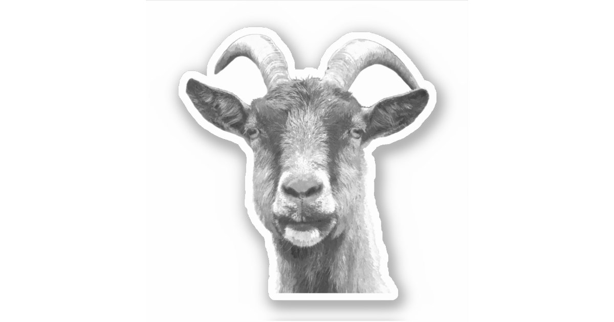 Black and White Goat Sticker | Zazzle