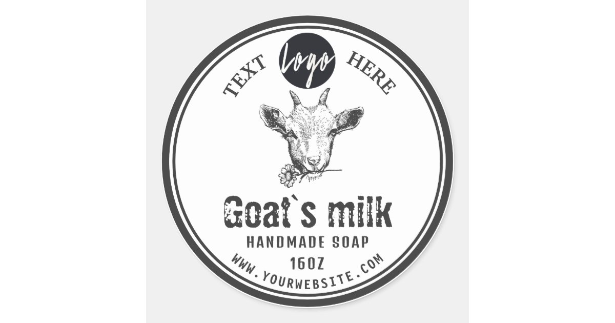 Black and White Goat's Milk Soap Label | Goat Logo | Zazzle