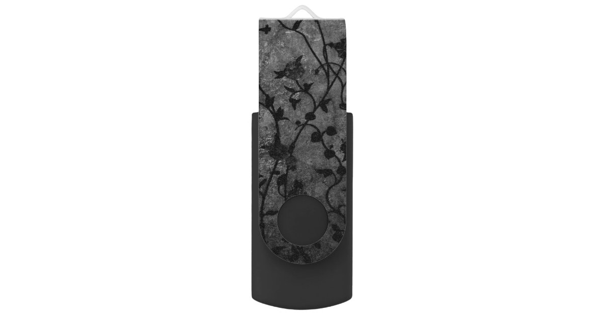 Black and White Gothic Antique Floral Flash Drive | Zazzle