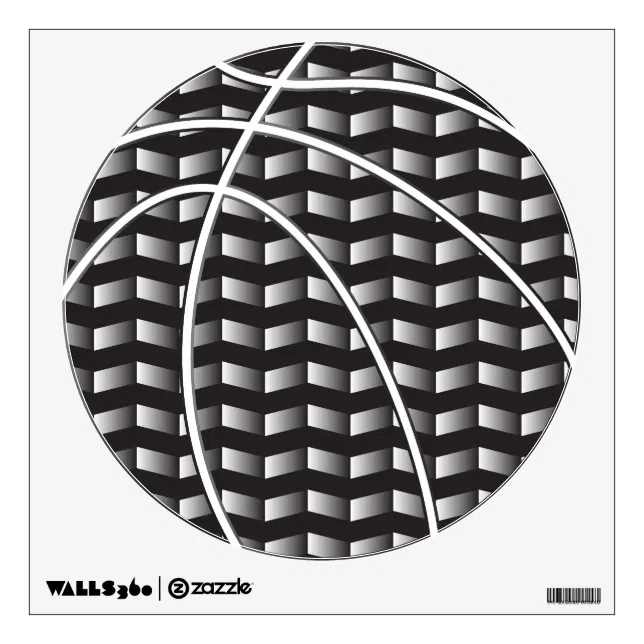 Black and White Gradient Basketball Wall Decal | Zazzle