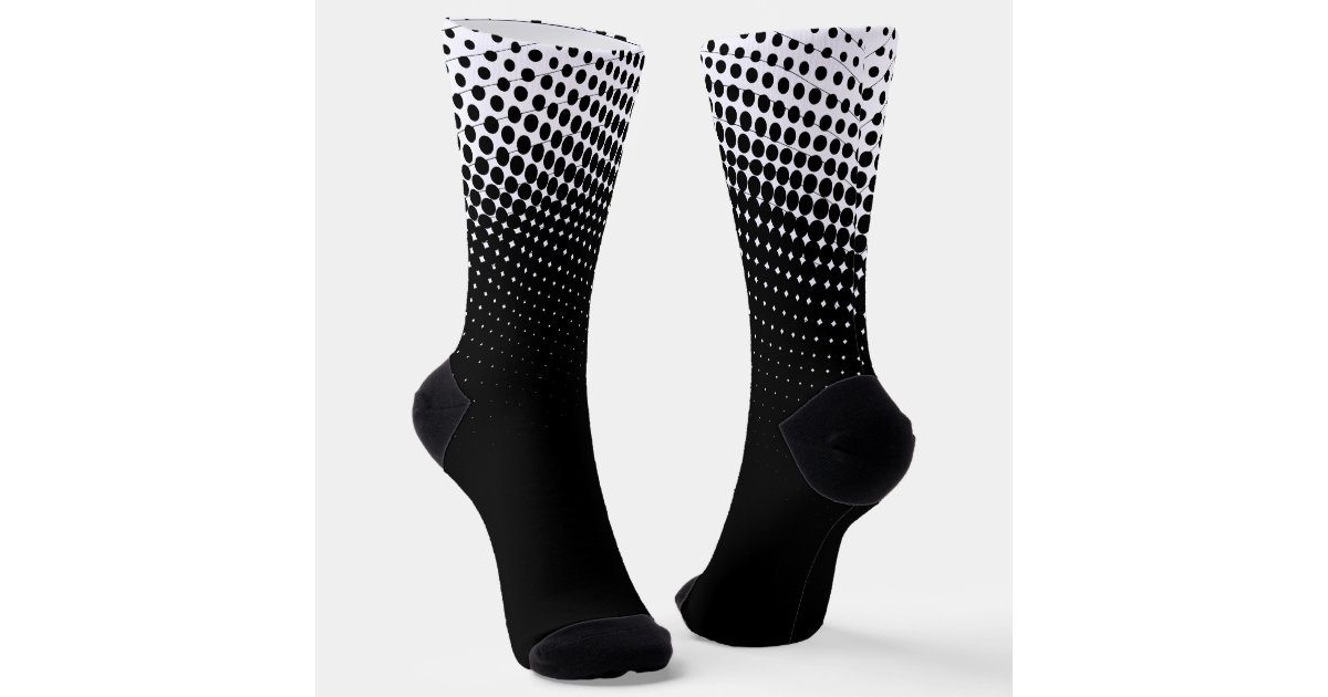Black and White Gradient Pattern Socks | Zazzle