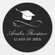 Black and White Graduation Classic Round Sticker | Zazzle