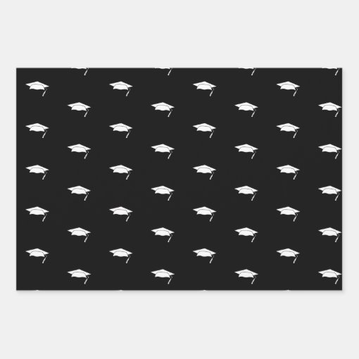 Black and White Graduation Congratulations Wrapping Paper Sheets | Zazzle