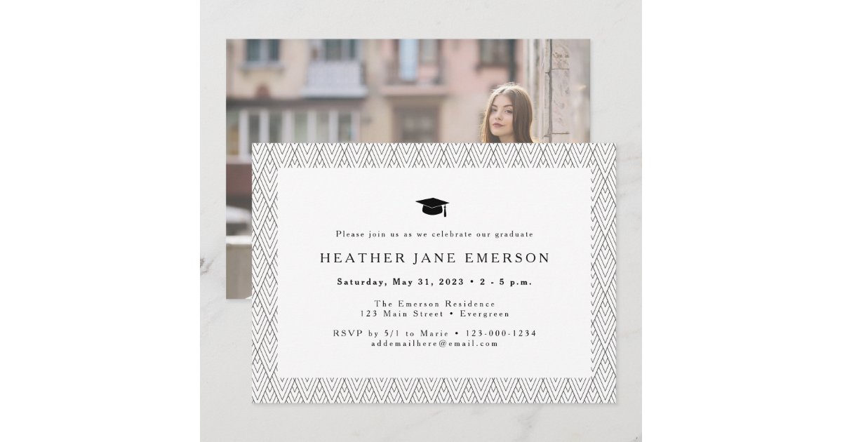 Black and White Graduation Invitation | Zazzle