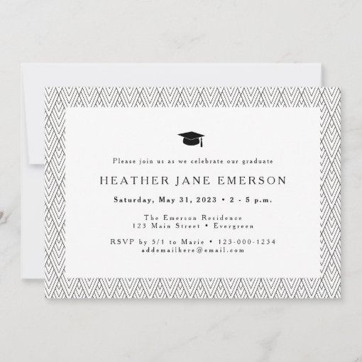 Black and White Graduation Invitation | Zazzle
